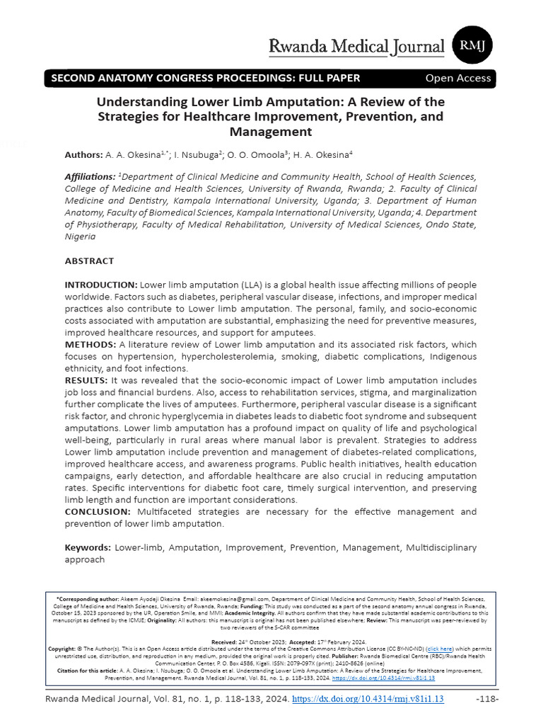 Ajol-File-Journals 595 Articles 268437 661ace76b290e | PDF | Amputation ...