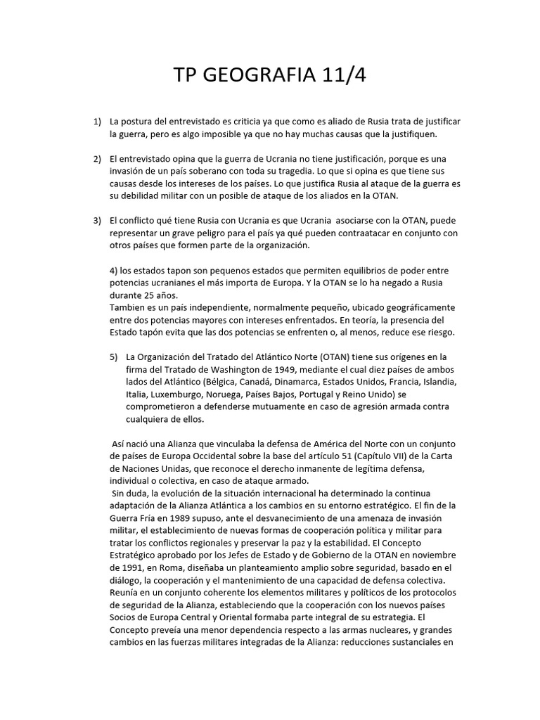 Tpgeo | PDF | OTAN | Relaciones Internacionales