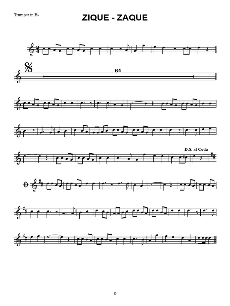 ZIQUE ZAQkkkkkUE - Trumpet in BB | PDF
