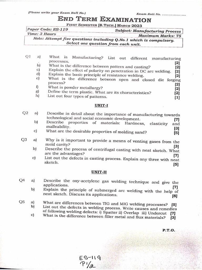 MP Paper 2022-23 | PDF