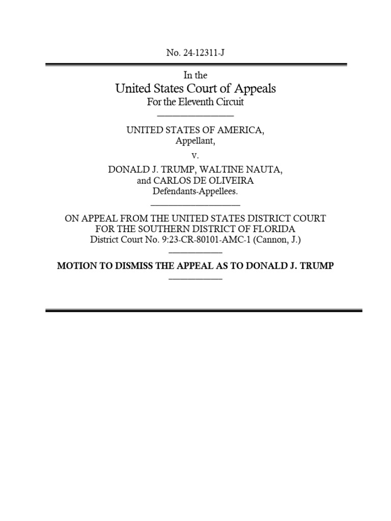 11-25-2024 - Jack Smith Motion To Dismiss Florida Appeal | PDF