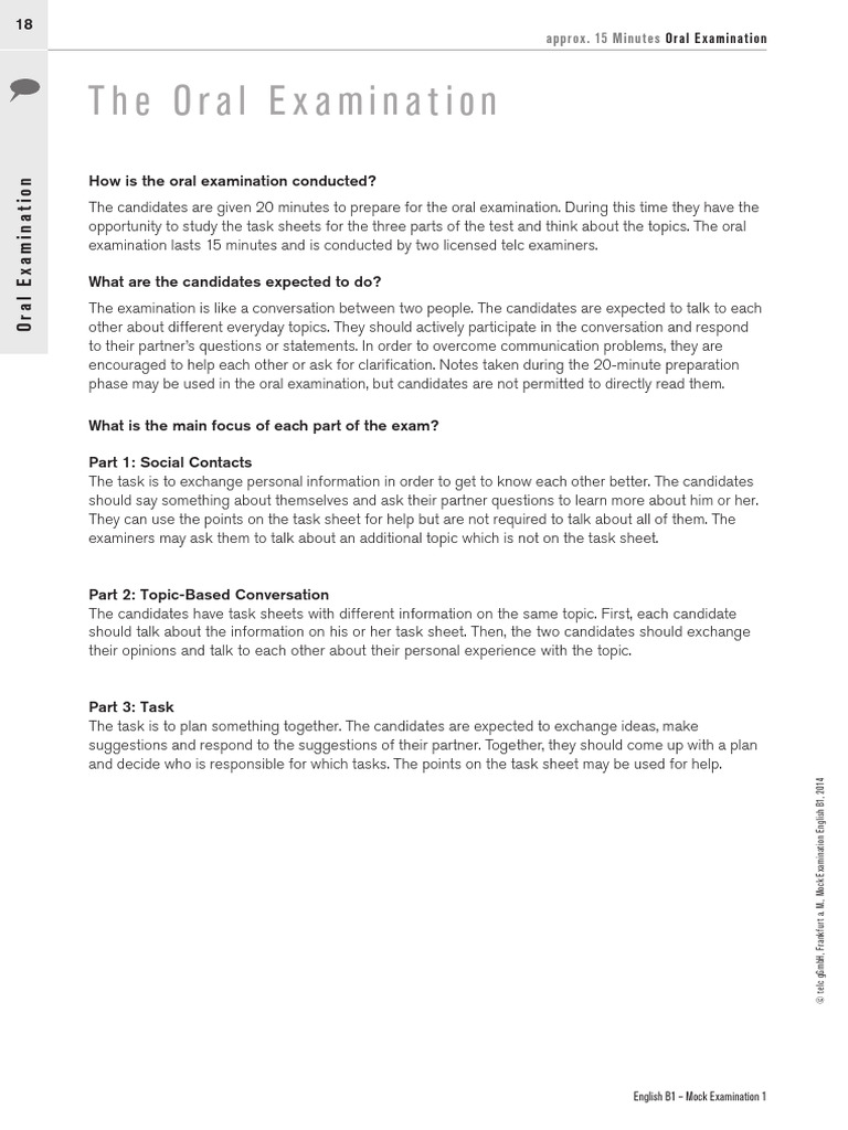 B1 Speaking (1) | PDF | Qualifications