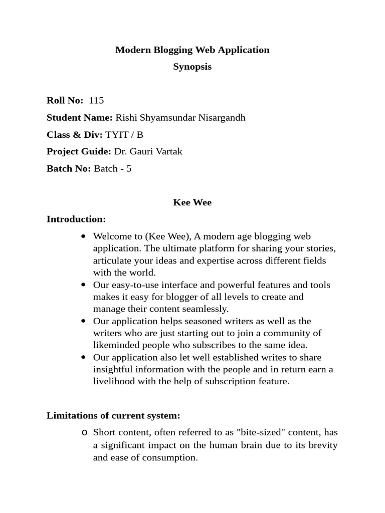 Modern Blogging Web Application | PDF | Blog | Websites