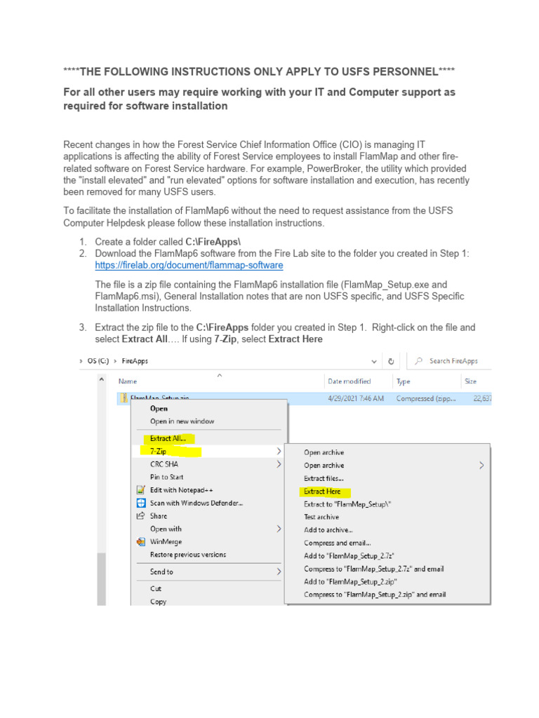 USFS Specifc FlamMap IntallationInstructions | PDF | Computer File ...