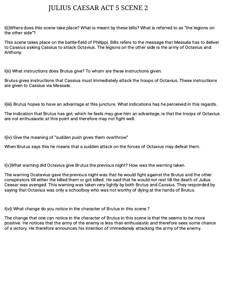 Julius Caesar Act 5 Scene 2 | PDF