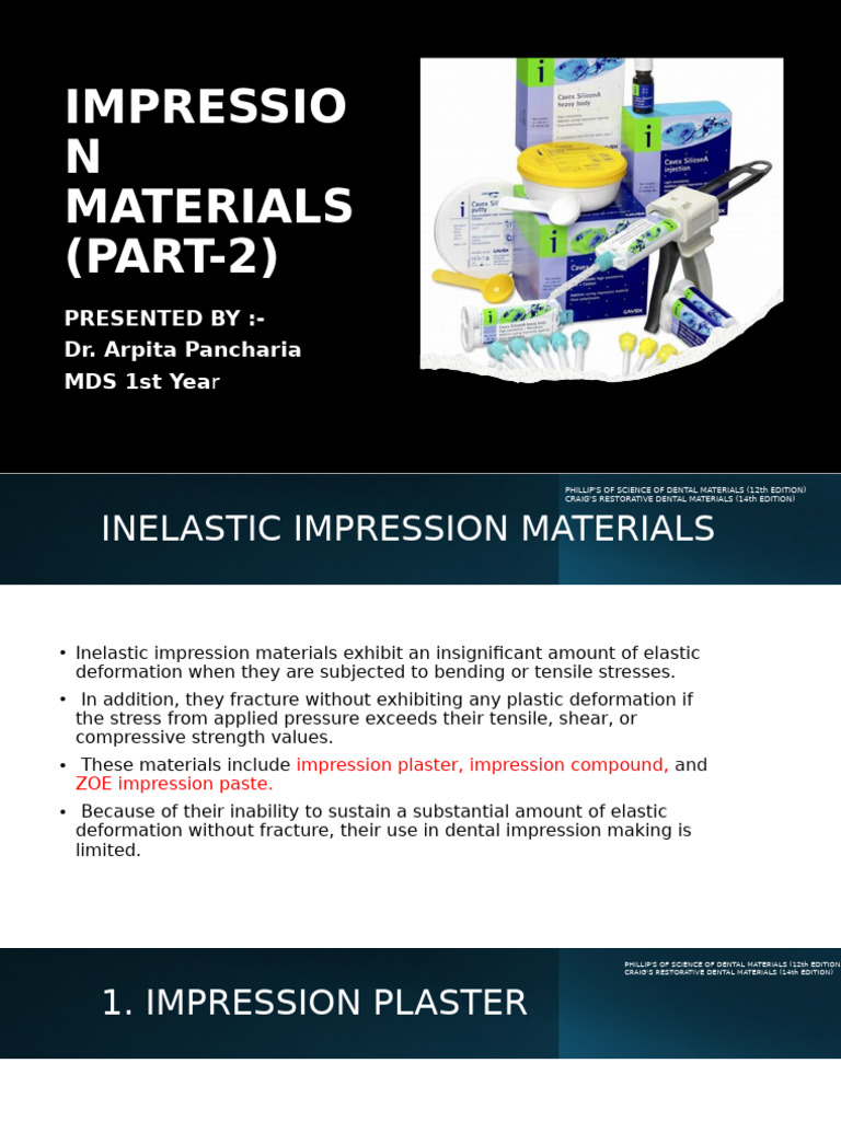 Impression Materials - Part 2 | PDF | Dental Material | Elasticity ...
