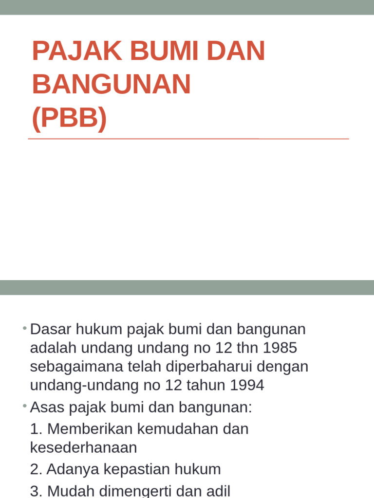 Pajak Bumi Dan Bangunan (PBB) | PDF