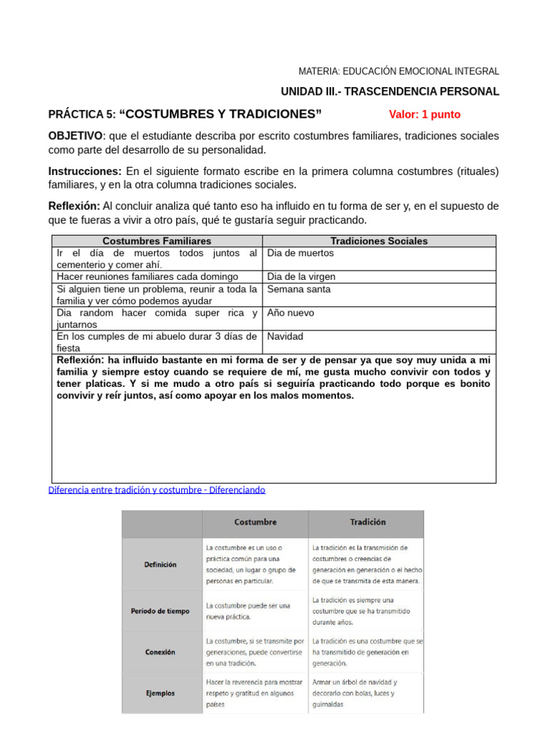 PRACTICA-5 - Costumbres-Tradiciones | PDF