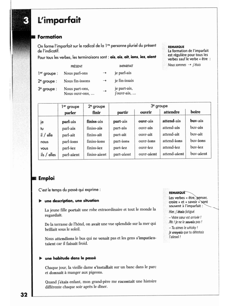 Imparfait - Valeurs Et Formation | PDF