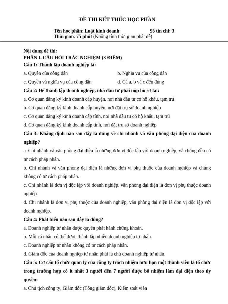 Đề Ktra LKD 2024.1 | PDF