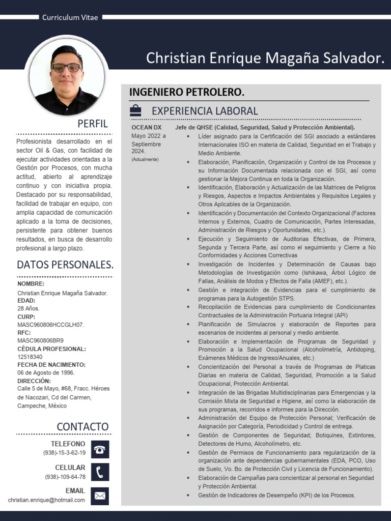 CV - Christian E. Magaña S. - Sept24 | PDF | Reanimación cardiopulmonar