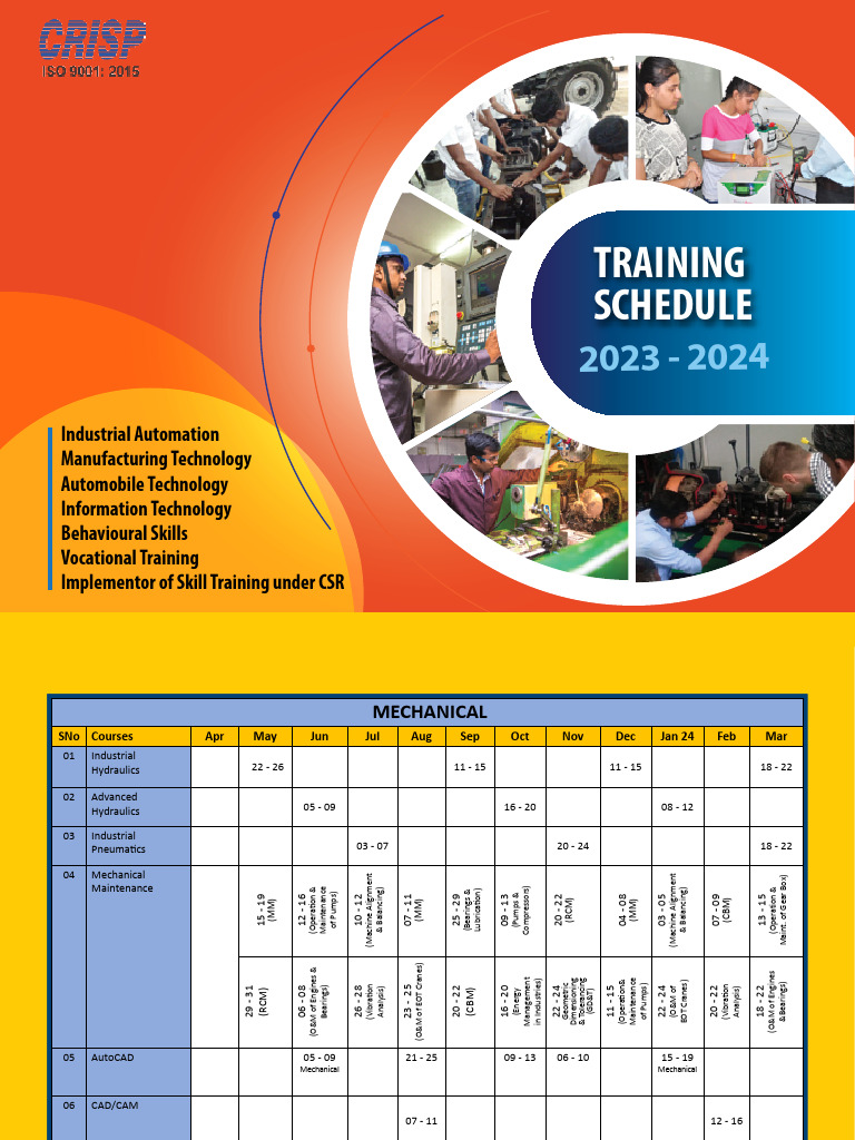 2023-2024 Skill Training Schedule | PDF