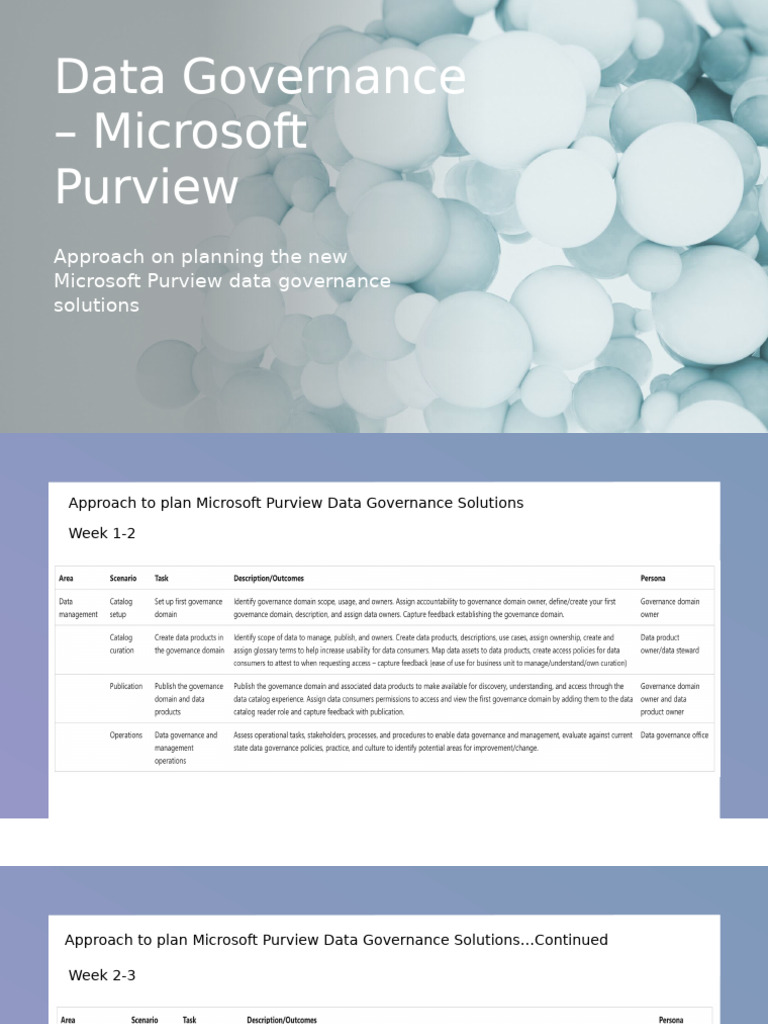 Planning Approach - Purview Data Governance Solutions | PDF