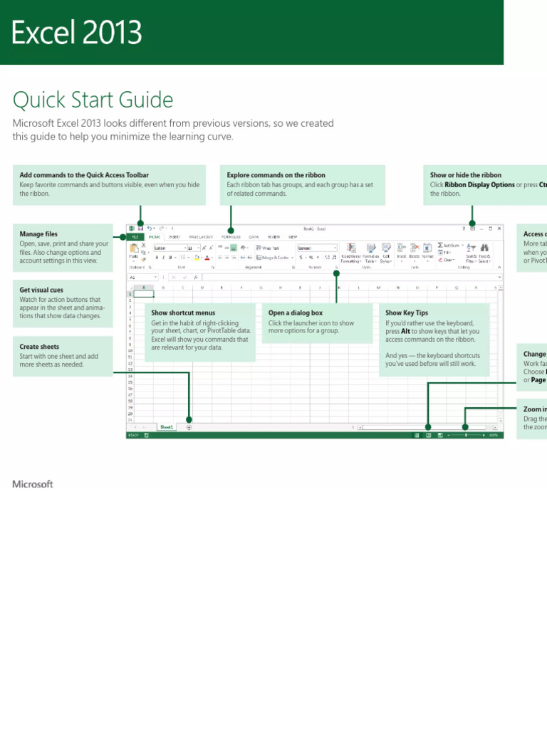 Manual de Usuario Microsoft Excel 2013 (6 Páginas) | PDF | Microsoft Excel | Microsoft Windows