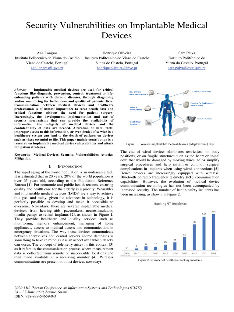 Security Vulnerabilities On Implantable Medical Devices | PDF ...