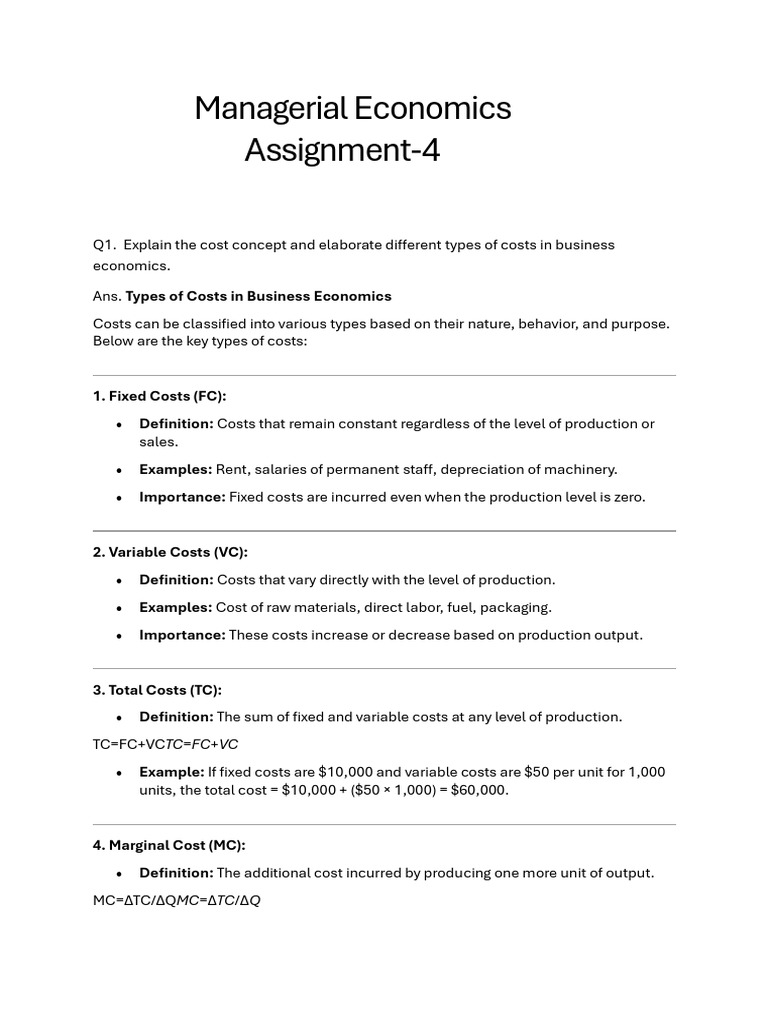 1096 Me | PDF | Average Cost | Marginal Cost