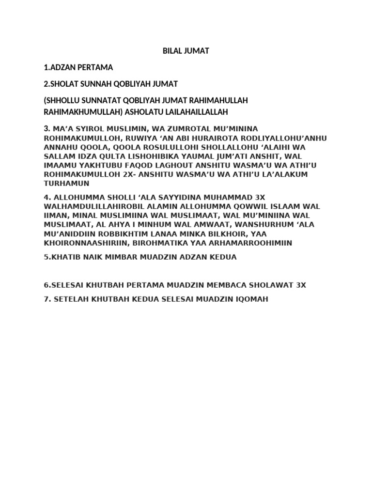 Bilal Jumat | PDF
