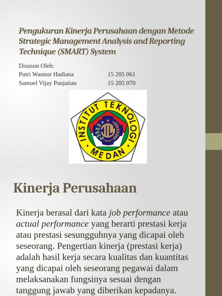 Pengukuran Kinerja Perusahaan Dengan Metode Strategic Management Analysis | PDF