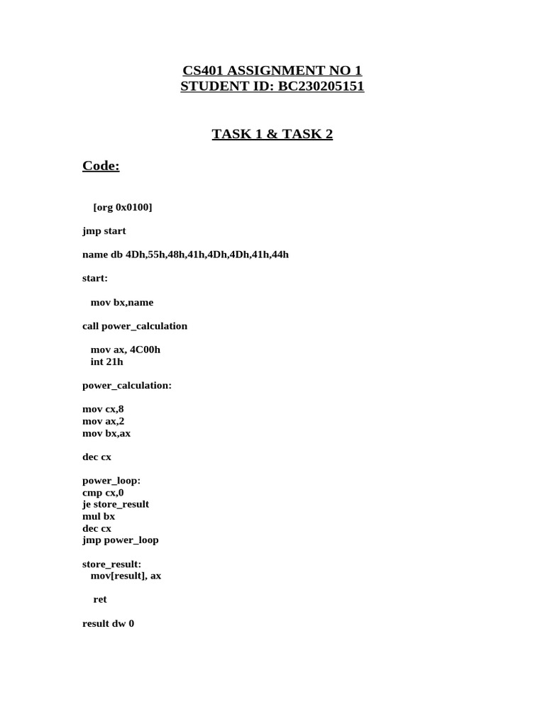 CS401 Assignment No 1 | PDF