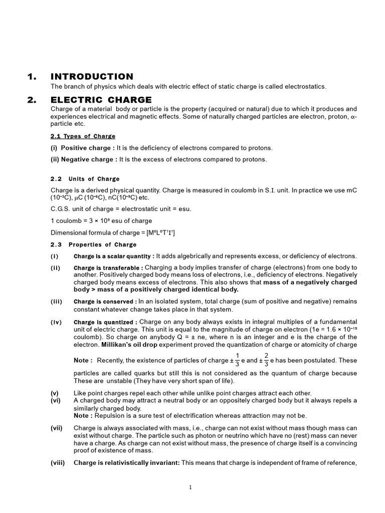 Electrostatics | PDF | Electric Charge | Electron