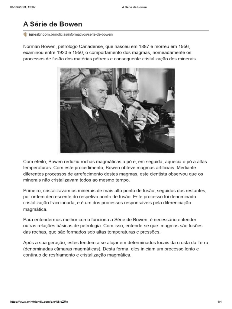 A Série de Bowen | PDF | Magma | Rocha ígnea