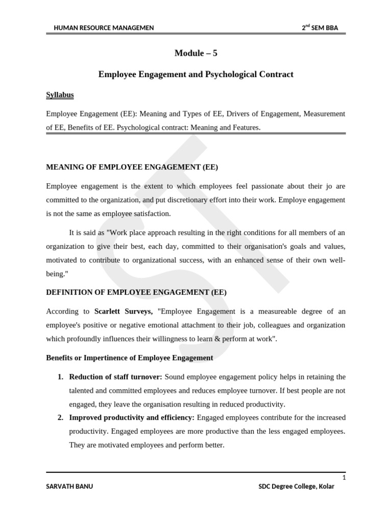 HRM UNIT 05 2nd Sem BBA | PDF | Employment | Turnover (Employment)