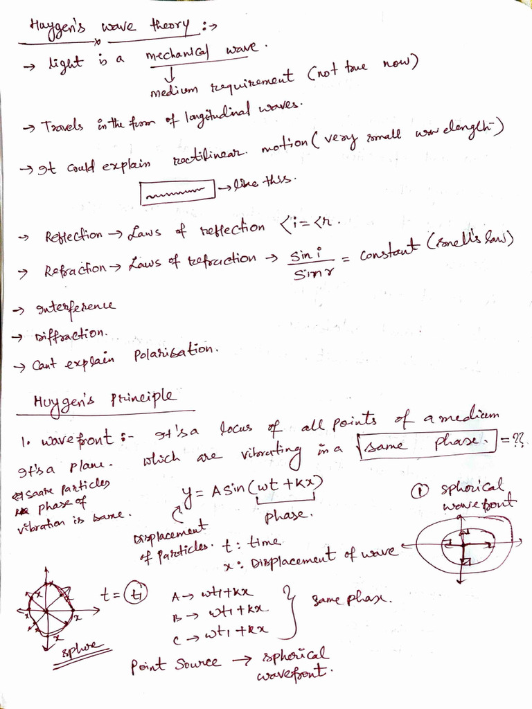 Wave Optics Note 1 | PDF
