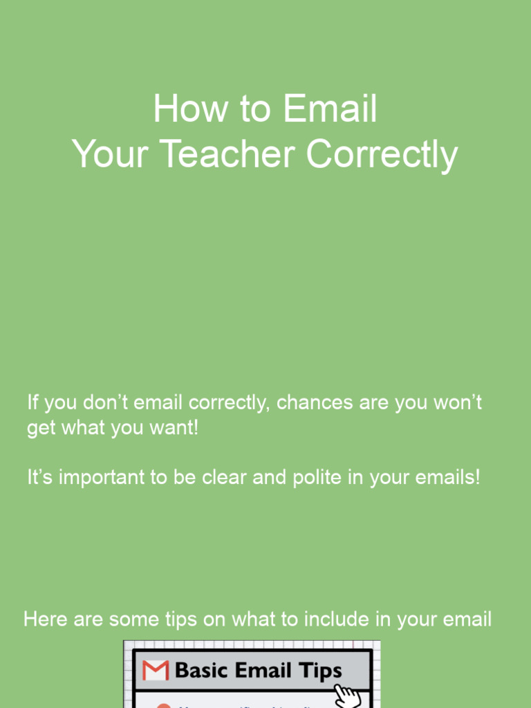 How To Email Your Teacher Correctly | PDF