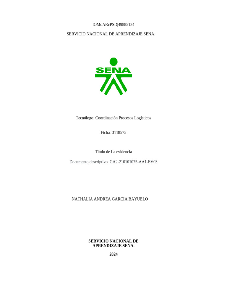 Documento Descriptivo Ga2 210101075 Aa1 Ev03 | PDF | Business | Calidad ...