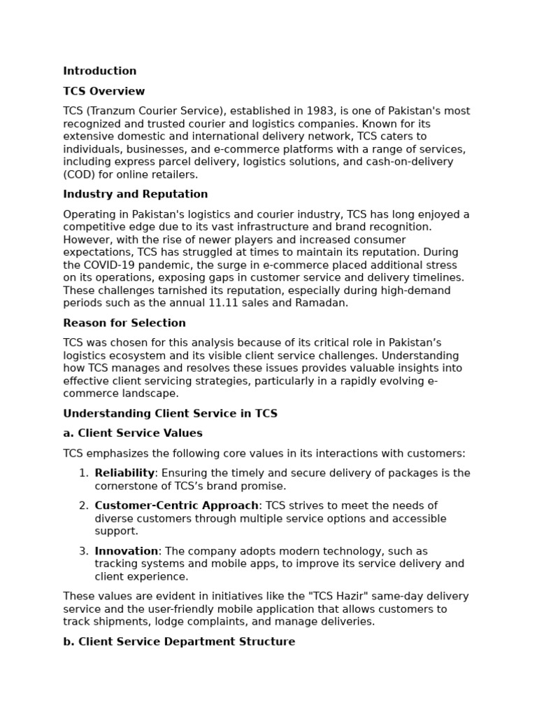 TCS | PDF | Call Centre | E Commerce