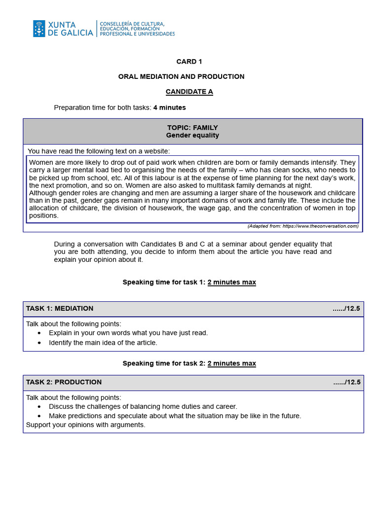 Card 1A Task1-2 GENDER EQUALITY | PDF | Discrimination | Gender Equality
