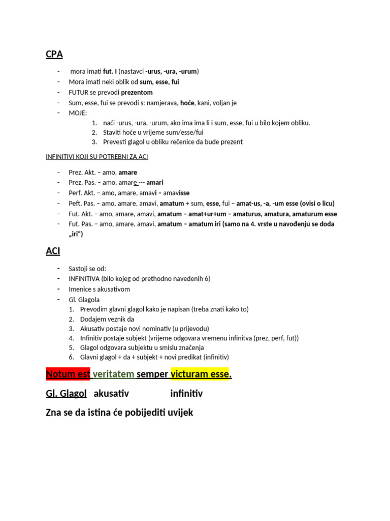 Veritatem: Fut. I - Urus, - Ura, - Urum Sum, Esse, Fui Prezentom Hoće | PDF | Linguistic ...