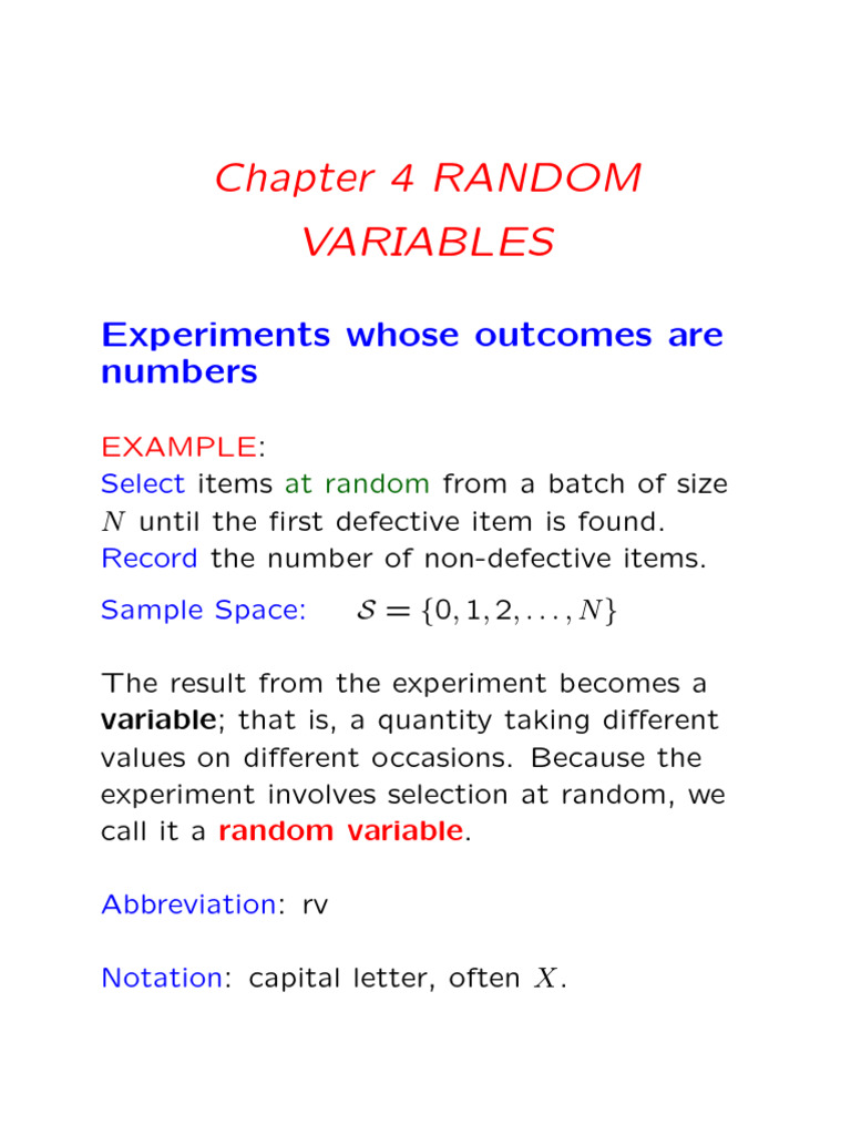 Intro to Random Variables | PDF