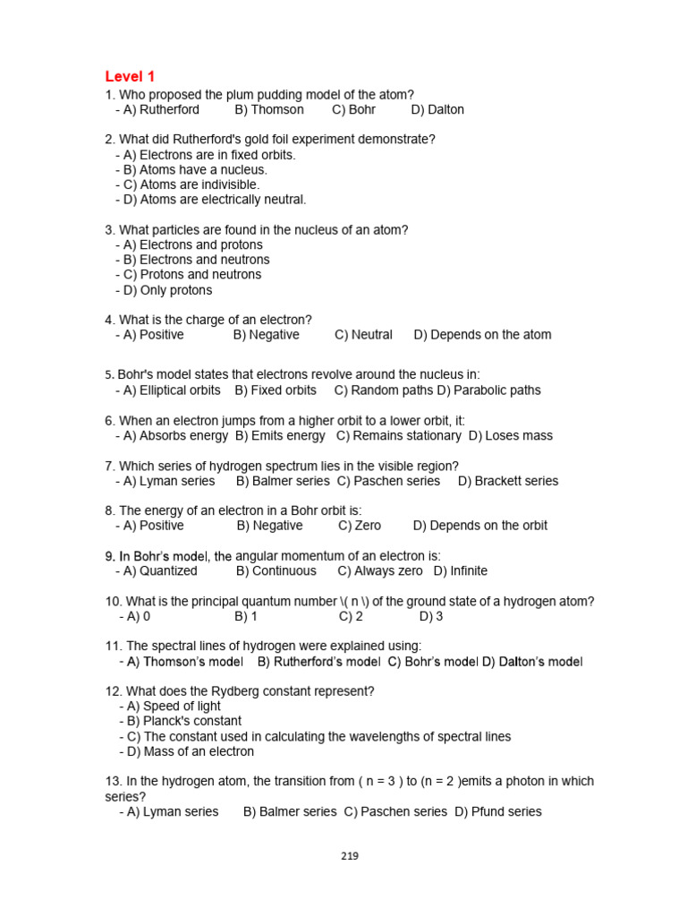 2024-Chap 12 Atoms | PDF | Atoms | Electron