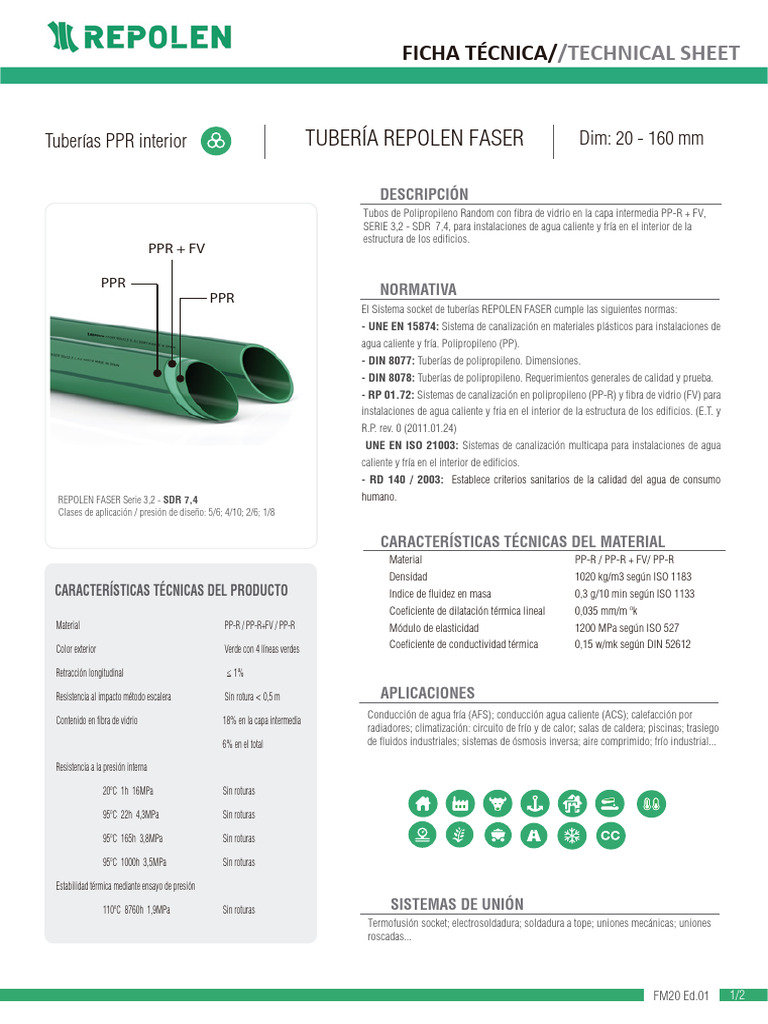 Tuberia PPR Faser sdr74 | PDF | Cantidad | Líquidos