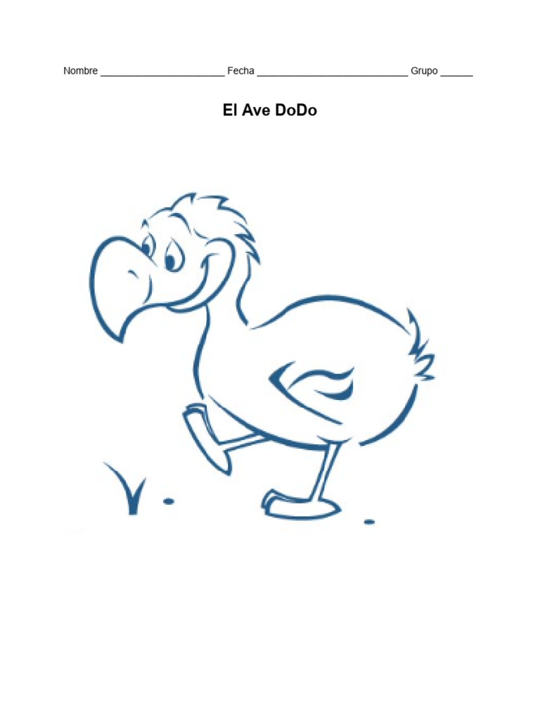 Colorea - El Ave DoDo | PDF