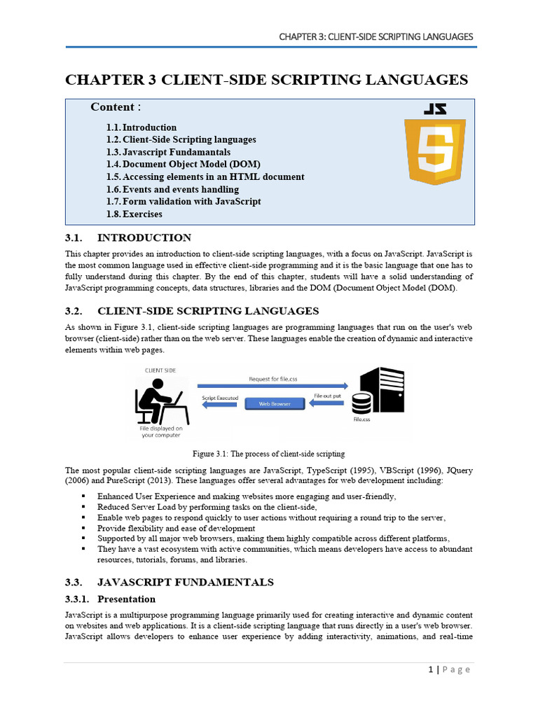 Chapter 03-Client-Side Scripting Languages | PDF | Dynamic Web Page | Document Object Model