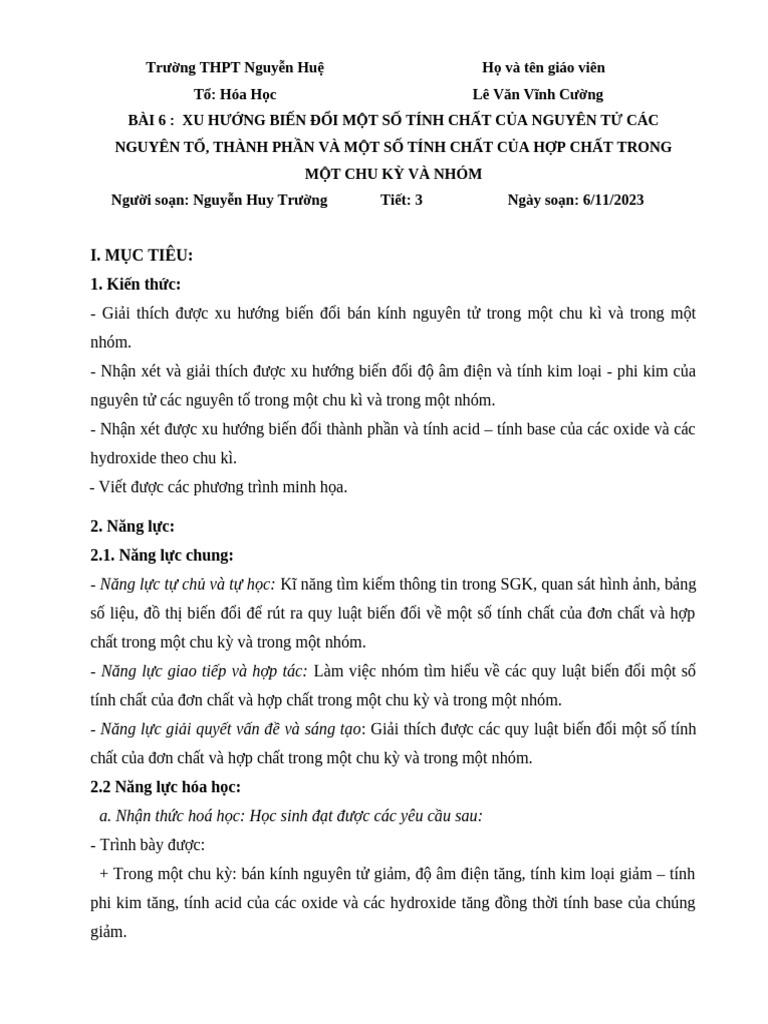 Bài 6 - Hóa 10 - CTST | PDF