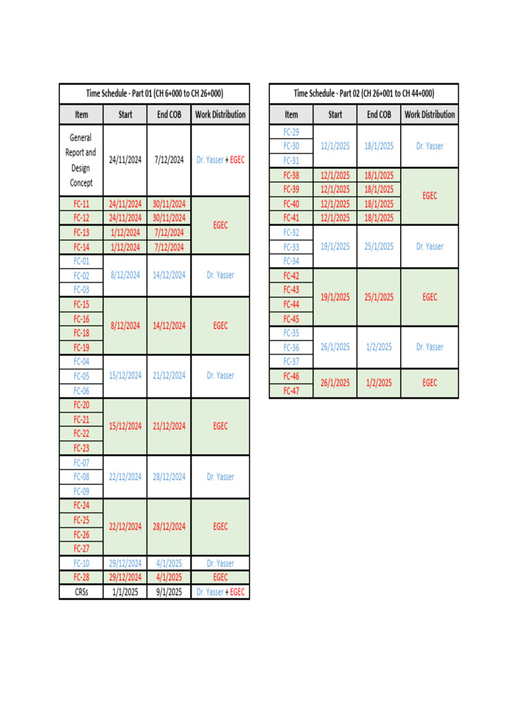 Time Schedule - GEO Teams (20-11-2024) | PDF