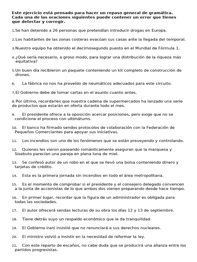 Repaso general de gramática española | PDF