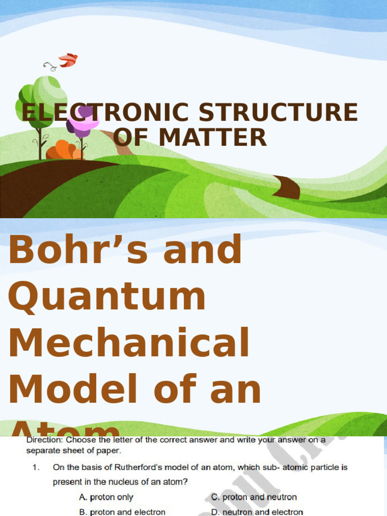 Electronic Structure of Matter | PDF | Atomic Orbital | Electron ...