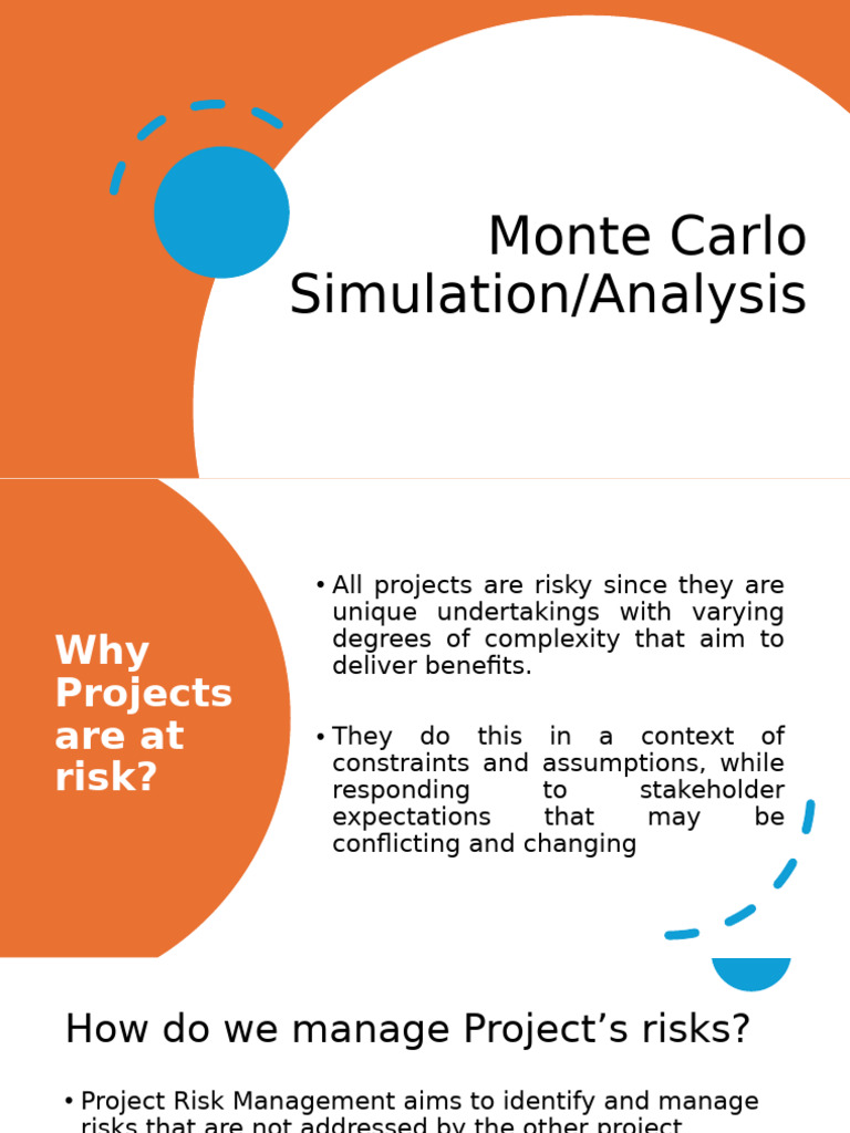 Monte Carlo Simulation for Project Risk | PDF | Risk | Monte Carlo Method