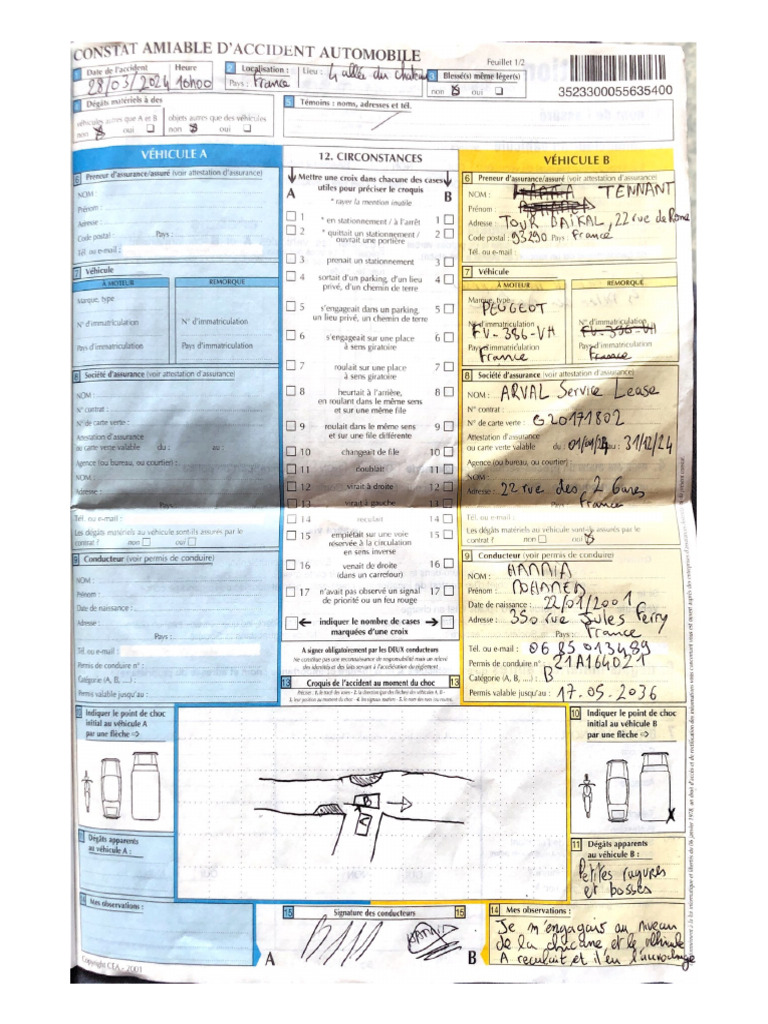 Constat Amiable D'accident Automobile | PDF