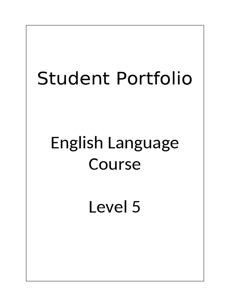 Level 5 English Language Portfolio | PDF
