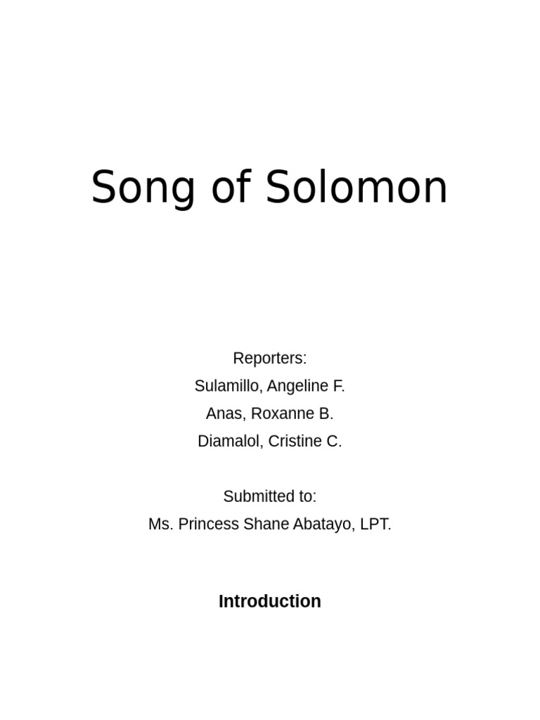 Solomon | PDF