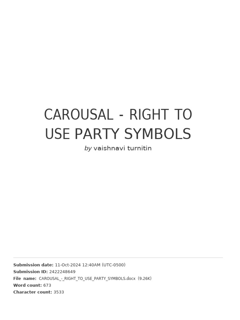 Carousal - Right To Use Party Symbols | PDF