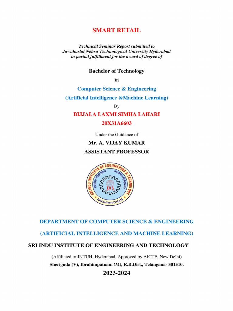 Technical Seminar Smart Retail Final | PDF
