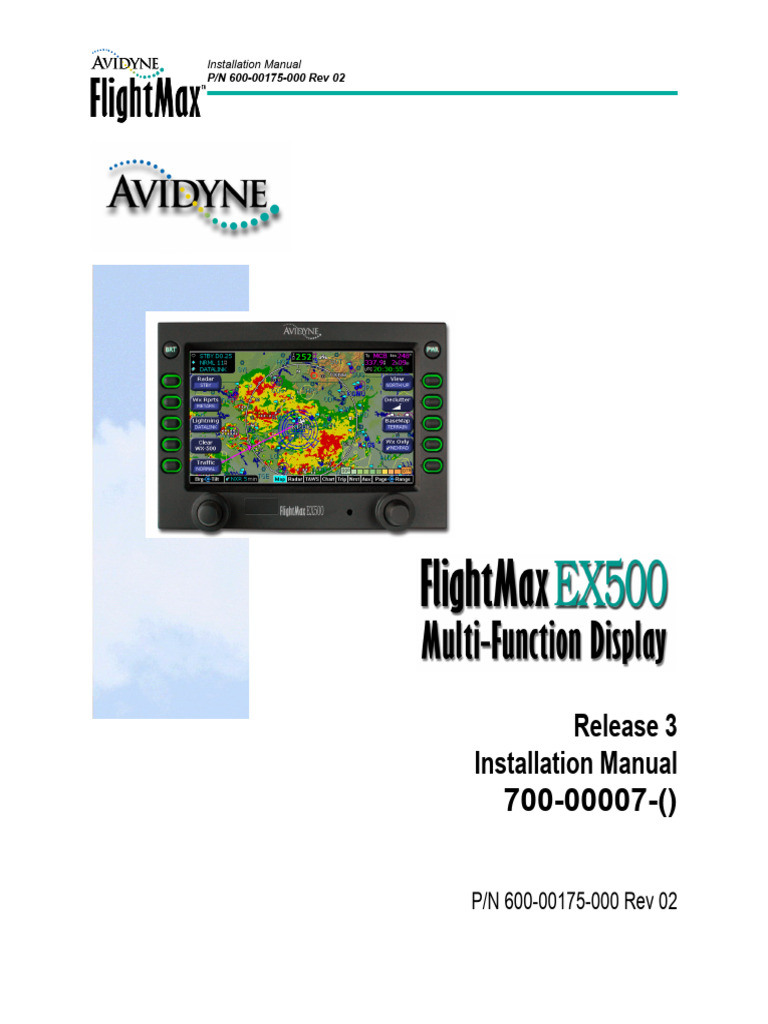 600-00175-000 Rev02 FlightMax EX500 - Installation Manual For Release 3 ...