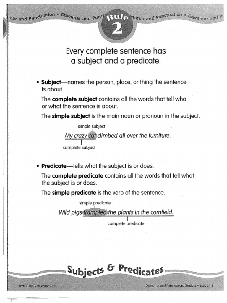 Rule 2 - Subject and Predicate | PDF