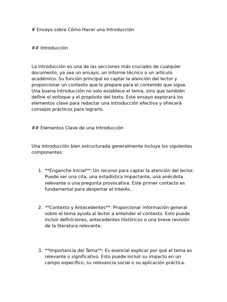Cómo Redactar una Introducción Efectiva | PDF | Ensayos